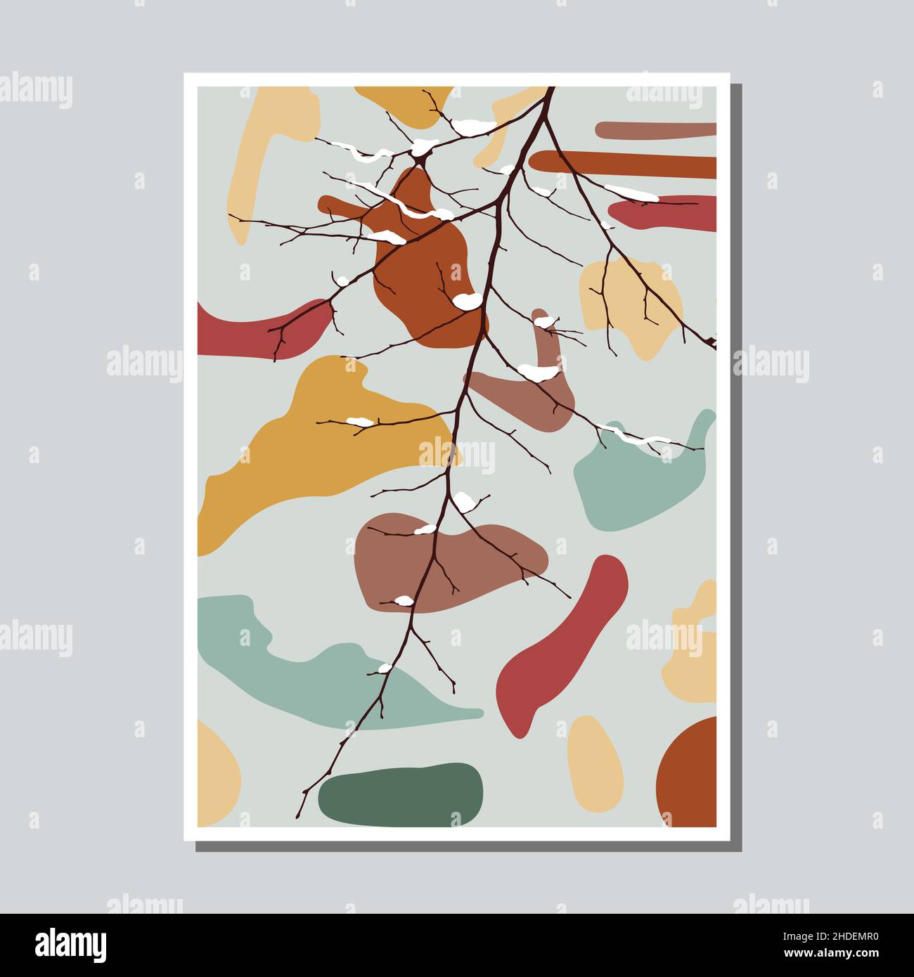 Modern abstract organic shapes and plant arrangement Stock Vector Image ...