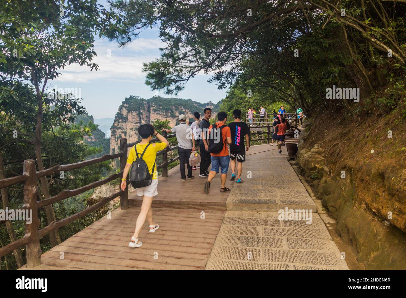 WULINGYUAN, CHINA - AUGUST 9, 2018: Tourists visit Wulingyuan Scenic ...