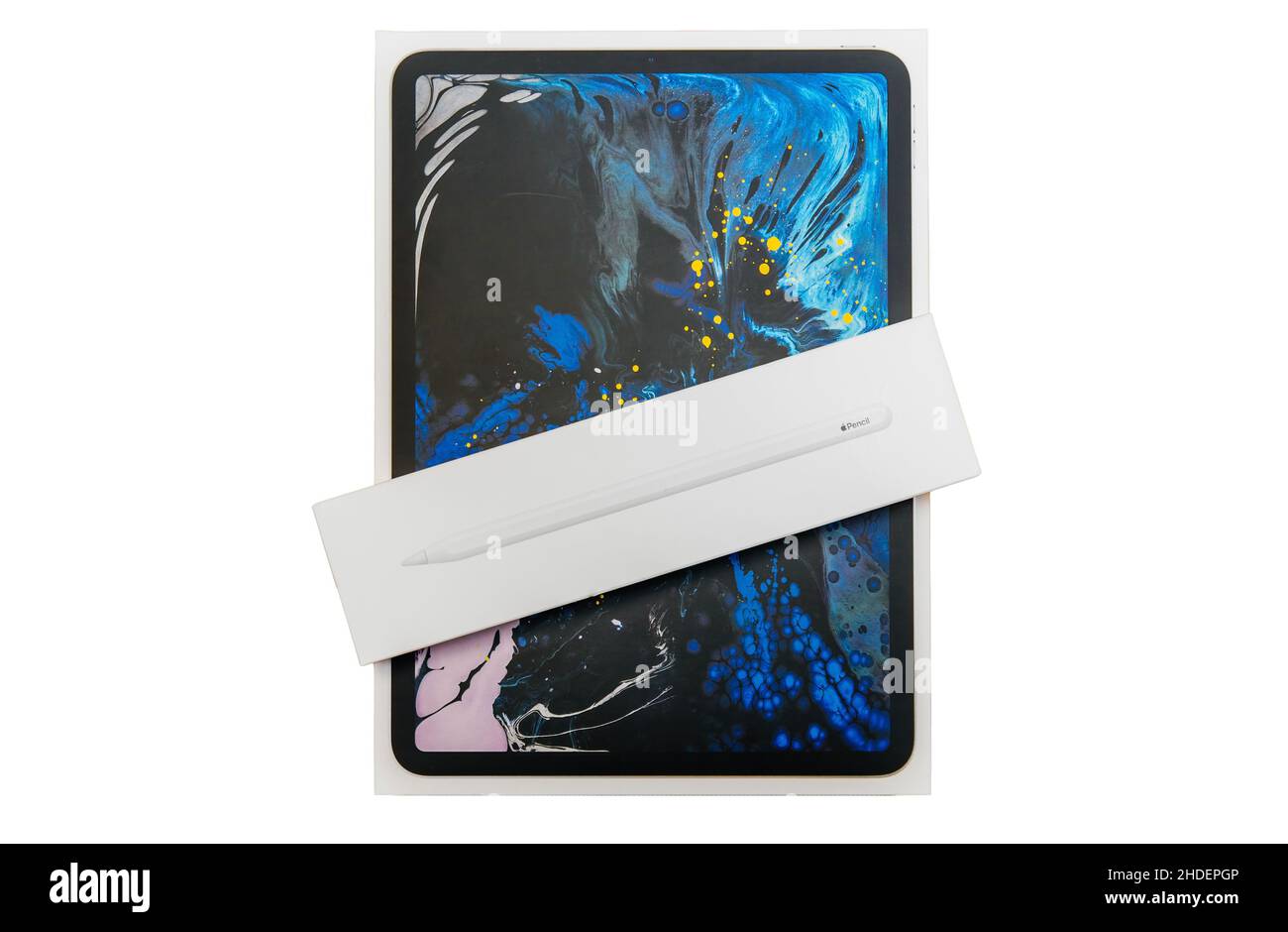 New Apple pencil cardboard box on the new iPad Pro professional tablet ...