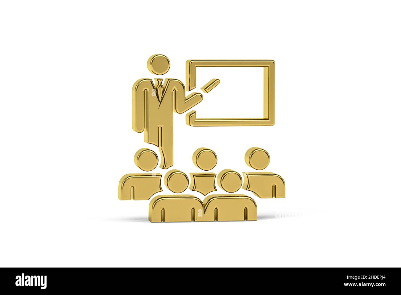 Golden 3d classroom icon isolated on white background - 3d render Stock ...