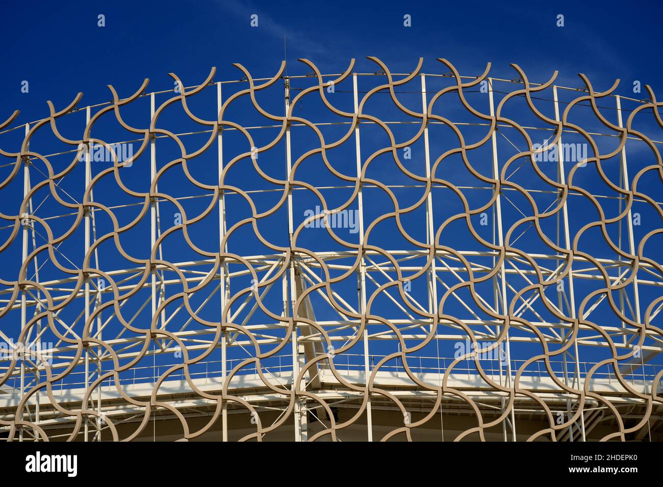 Detail shot of the Ahmed Bin Ali Stadium in Al Rayyan, Qatar, taken in ...
