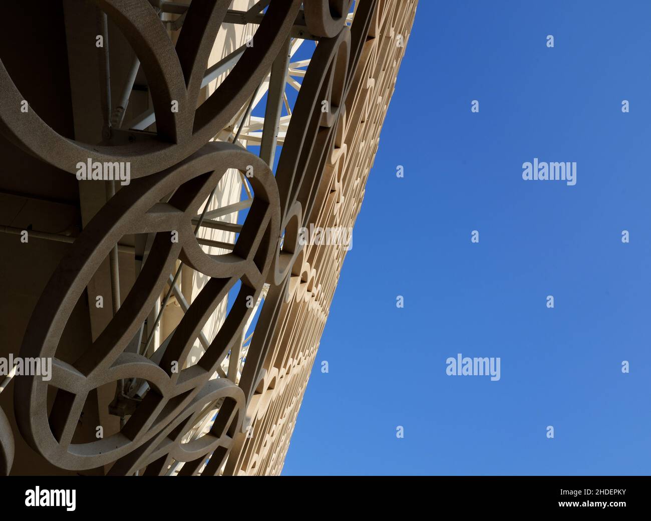 Detail shot of the Ahmed Bin Ali Stadium in Al Rayyan, Qatar, taken in ...