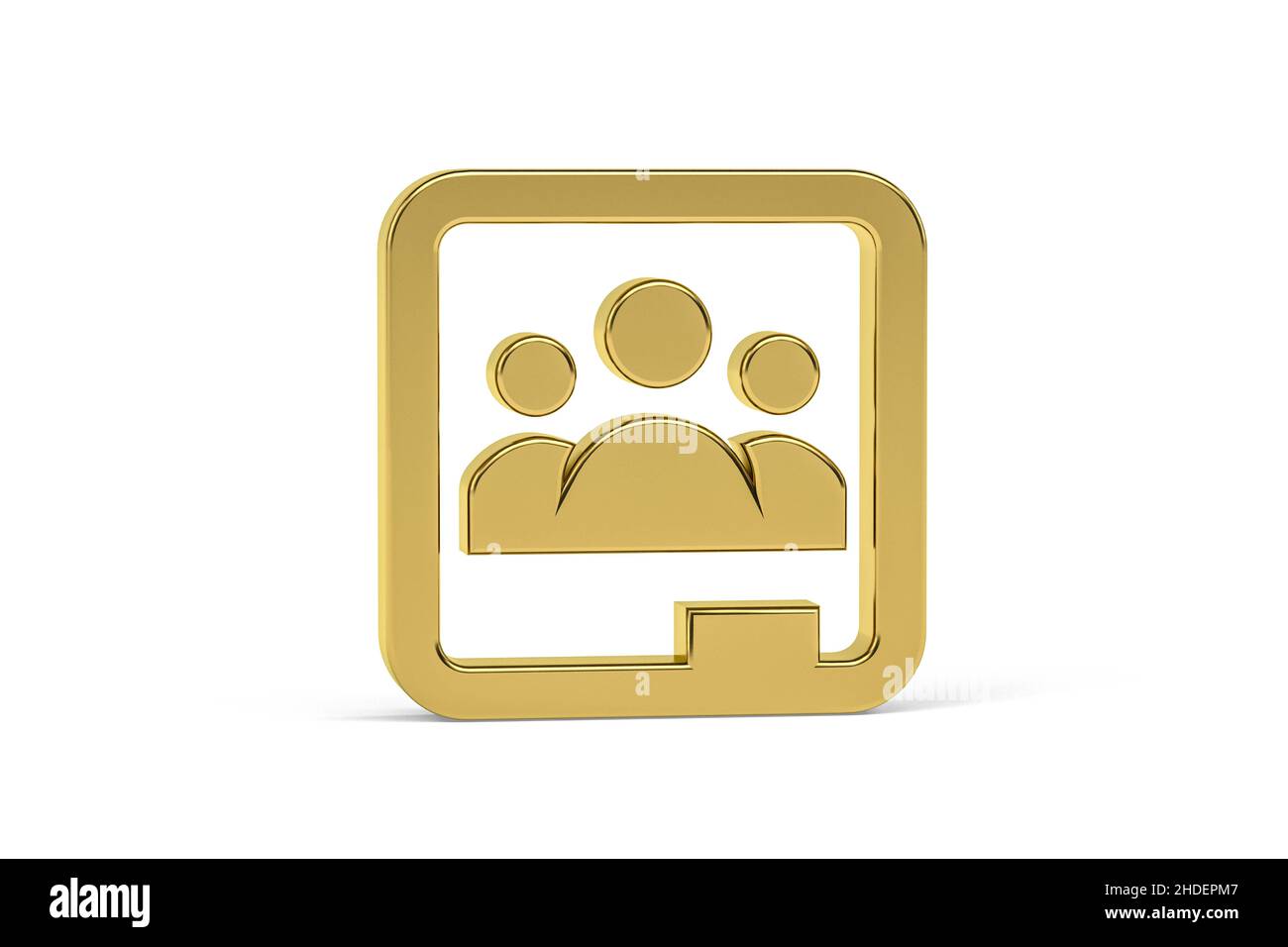 Golden 3d classroom icon isolated on white background - 3d render Stock ...
