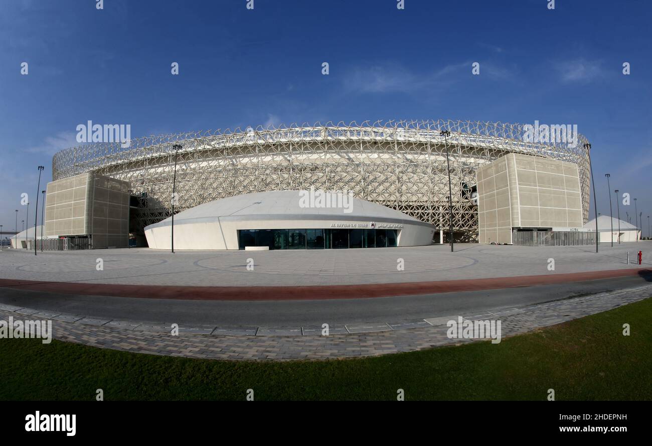 General view outside the Ahmed Bin Ali Stadium in Al Rayyan, Qatar ...