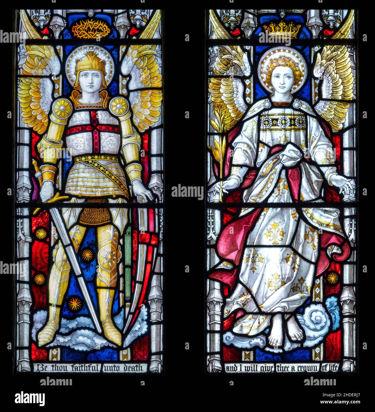 Stained glass windows, St Michael and St Gabriel at the Church of St ...