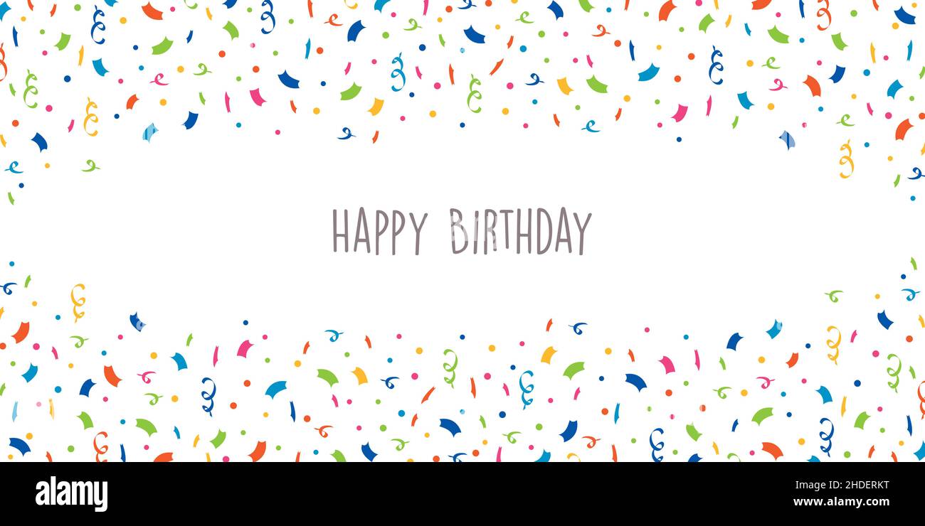 colorful confetti happy birthday party greeting card Stock Vector Image ...