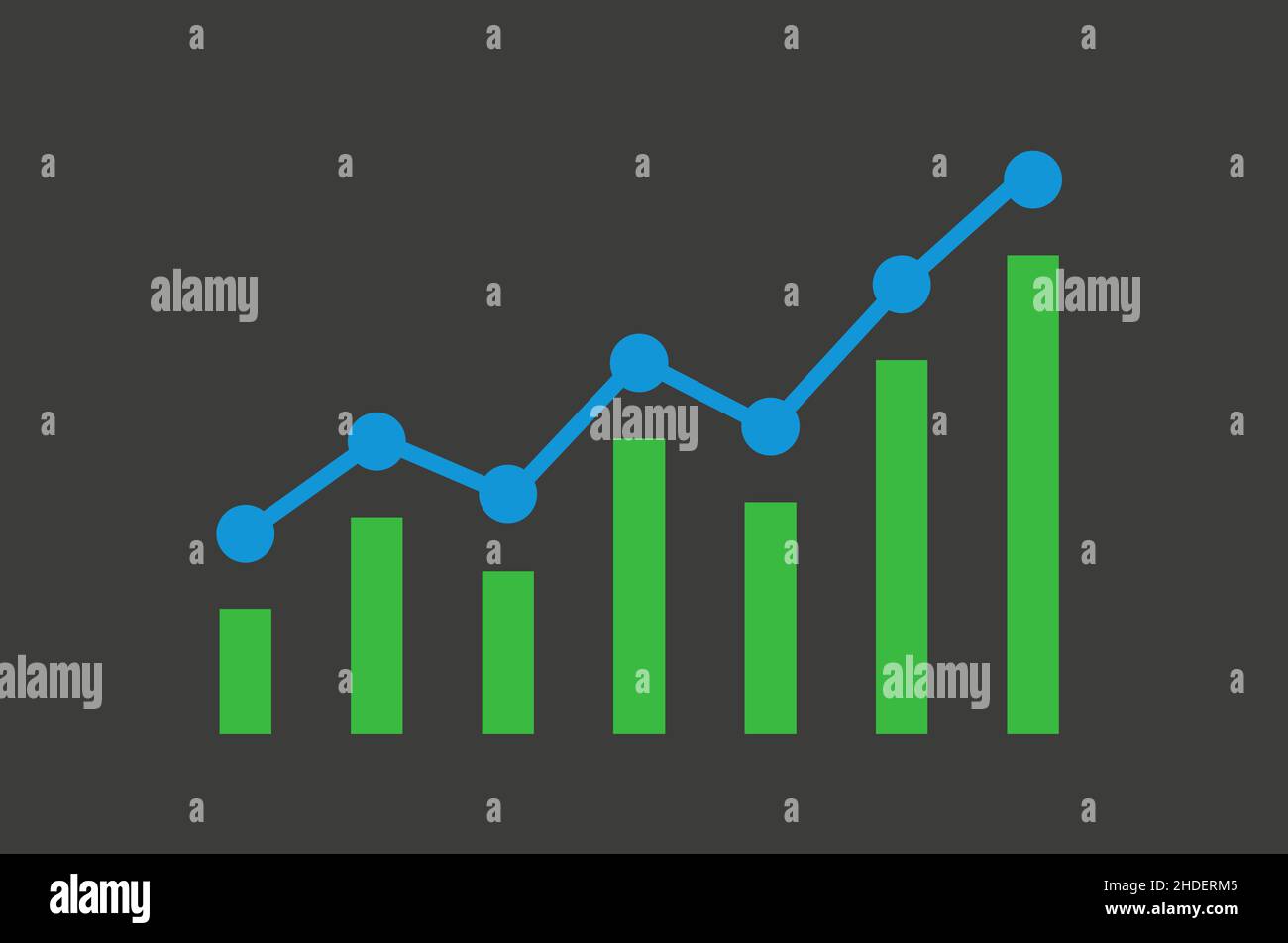 A vector green and blue growth graph Stock Vector Image & Art - Alamy