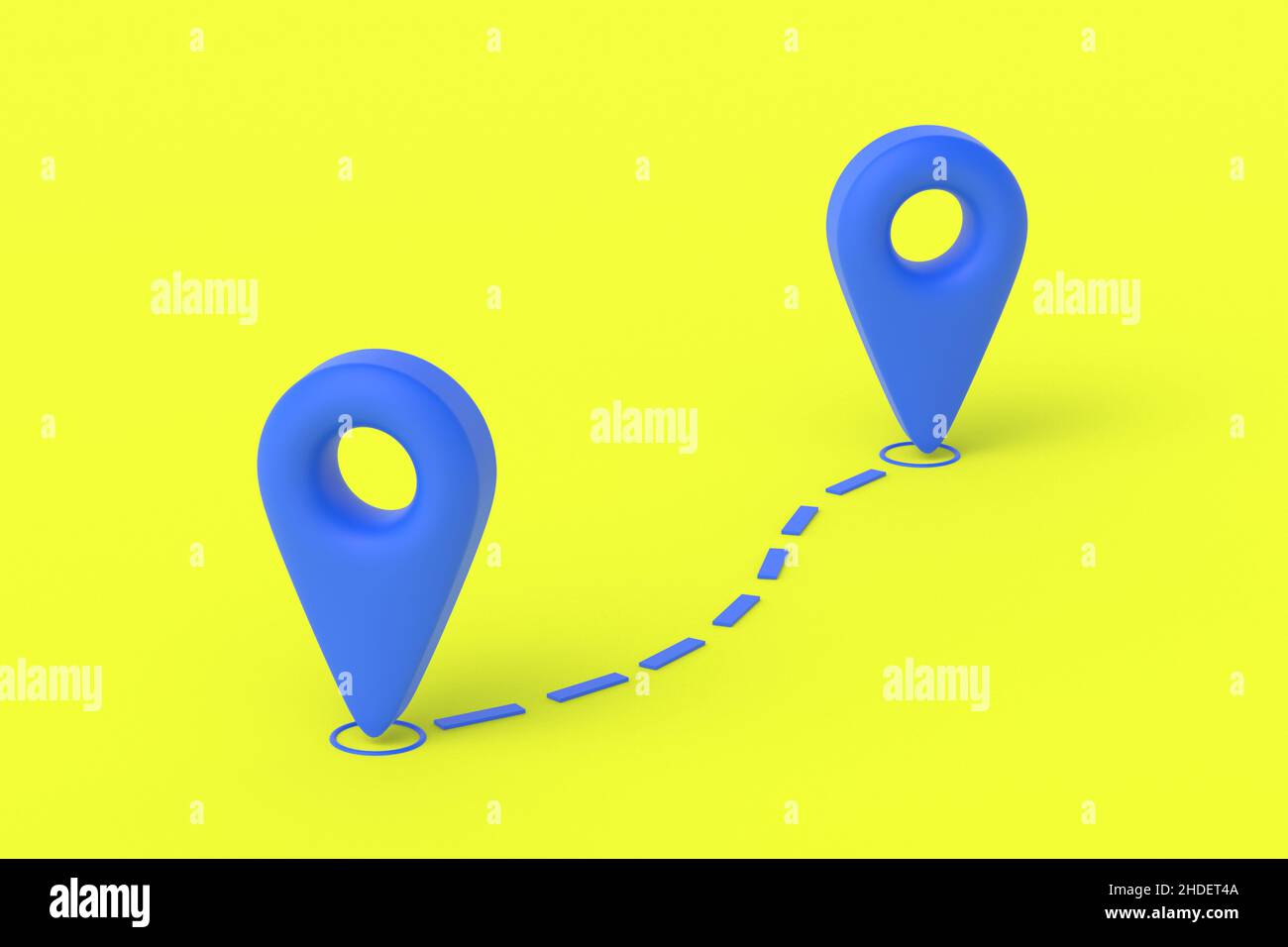 Blue map pointer icon on yellow background. Gps marker. Geographical ...