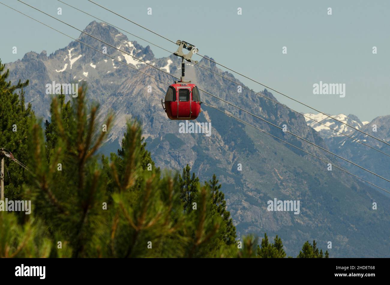cable car in bariloche, with panoramic views of mountains and lakes ...