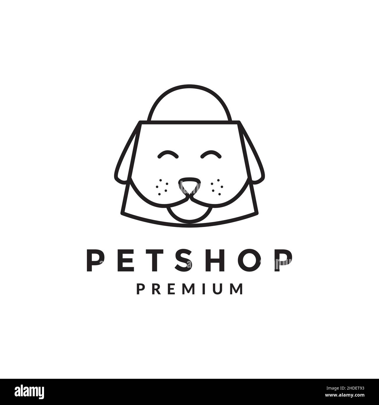 shopping bag with dog face logo design vector graphic symbol icon ...
