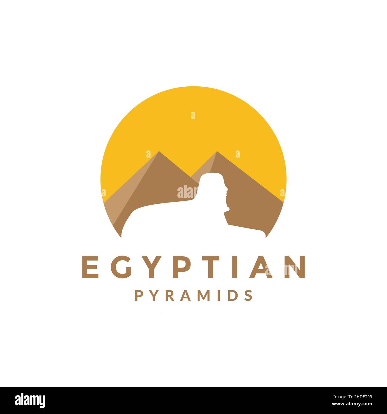 circle sunset with pyramid logo design vector graphic symbol icon ...