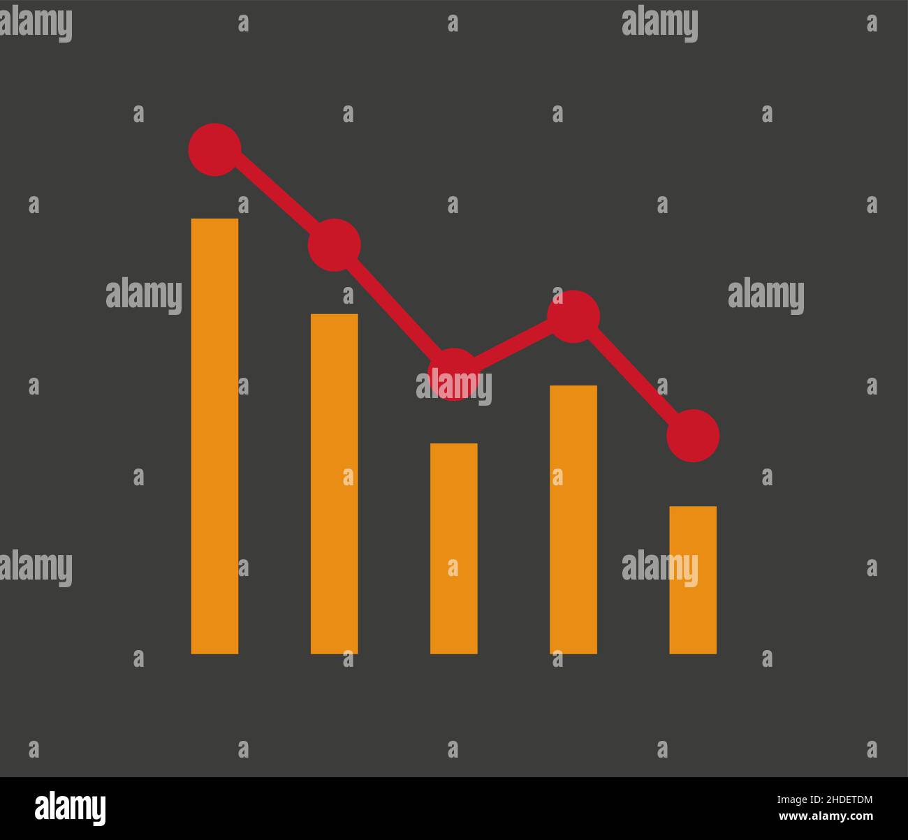 Vector icon of five column decreasing graph Stock Vector Image & Art ...