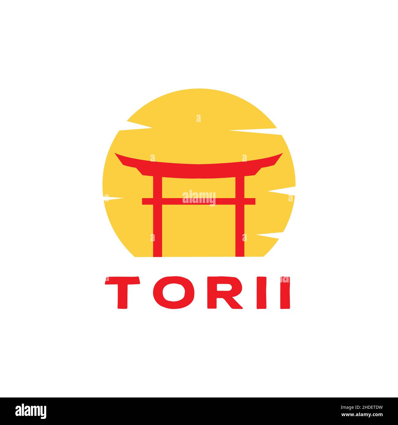 The famous floating tori gate miyajima Stock Vector Images - Alamy