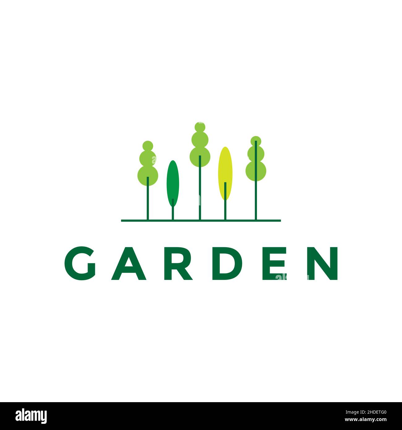 green abstract simple trees park logo design vector graphic symbol icon ...