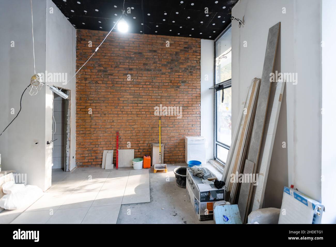 Interior of a house under construction. Renovation of an apartment ...