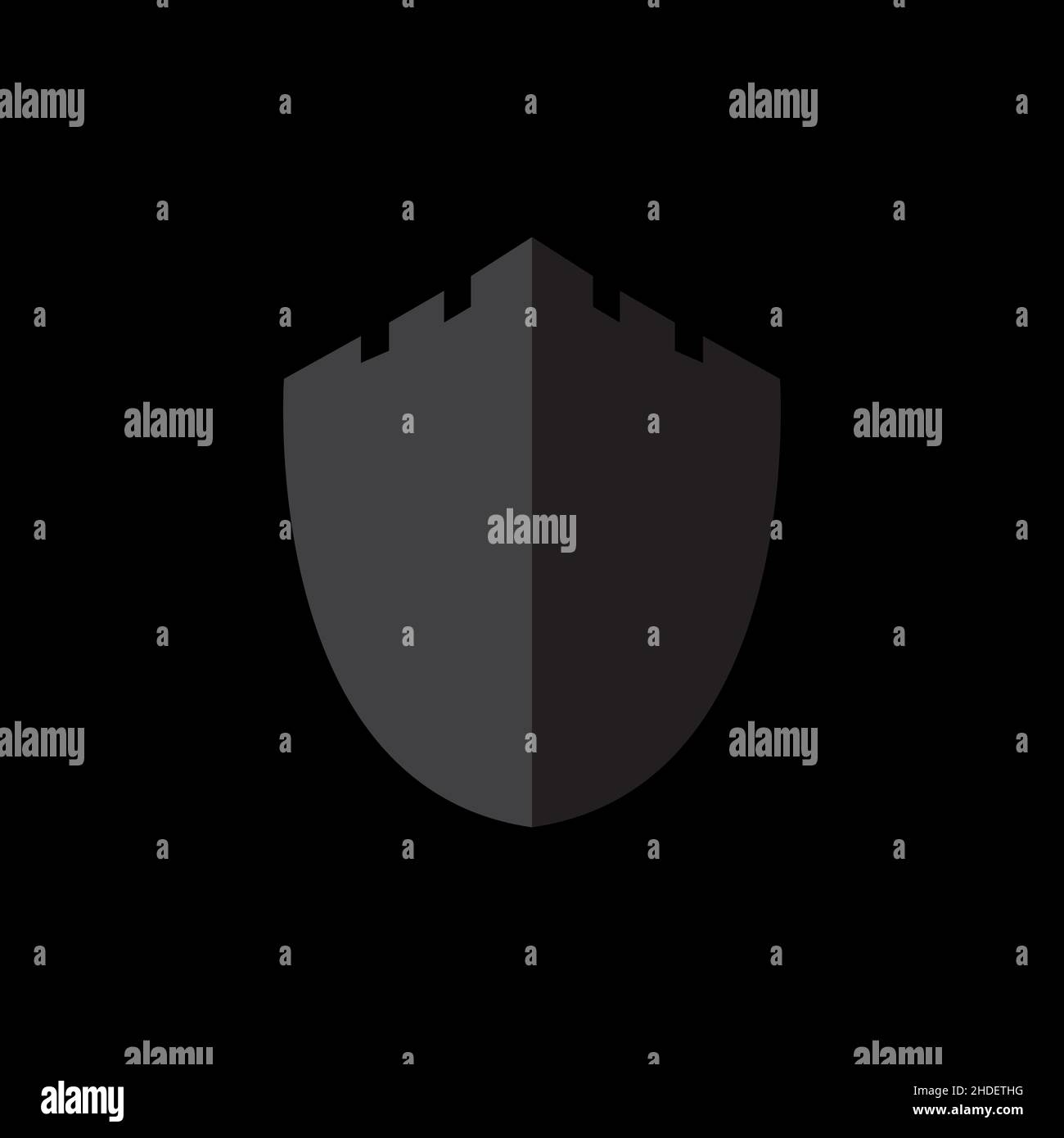 black view shield castle logo design vector graphic symbol icon ...