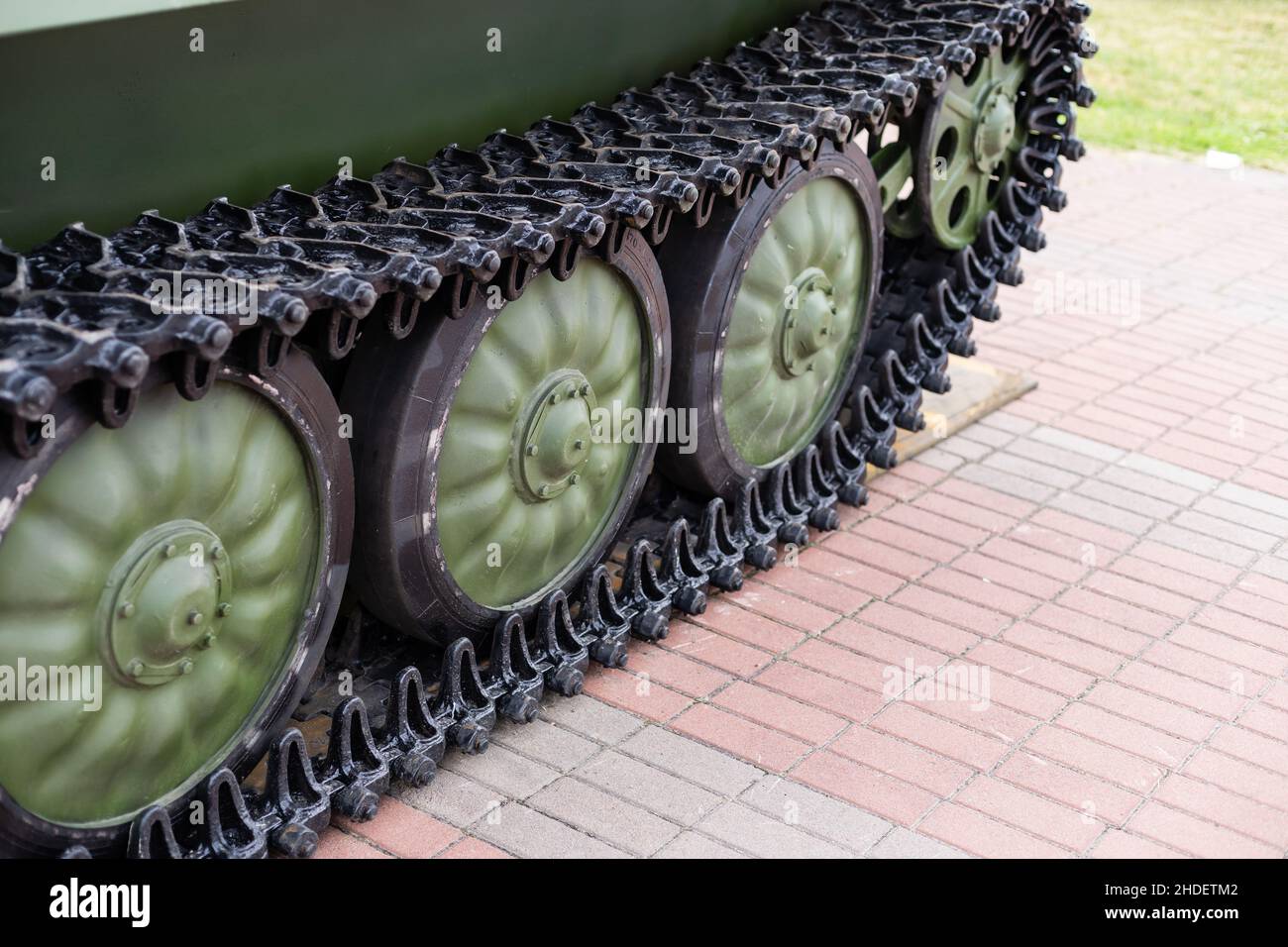 Tracks of the tank on the ground Stock Photo - Alamy