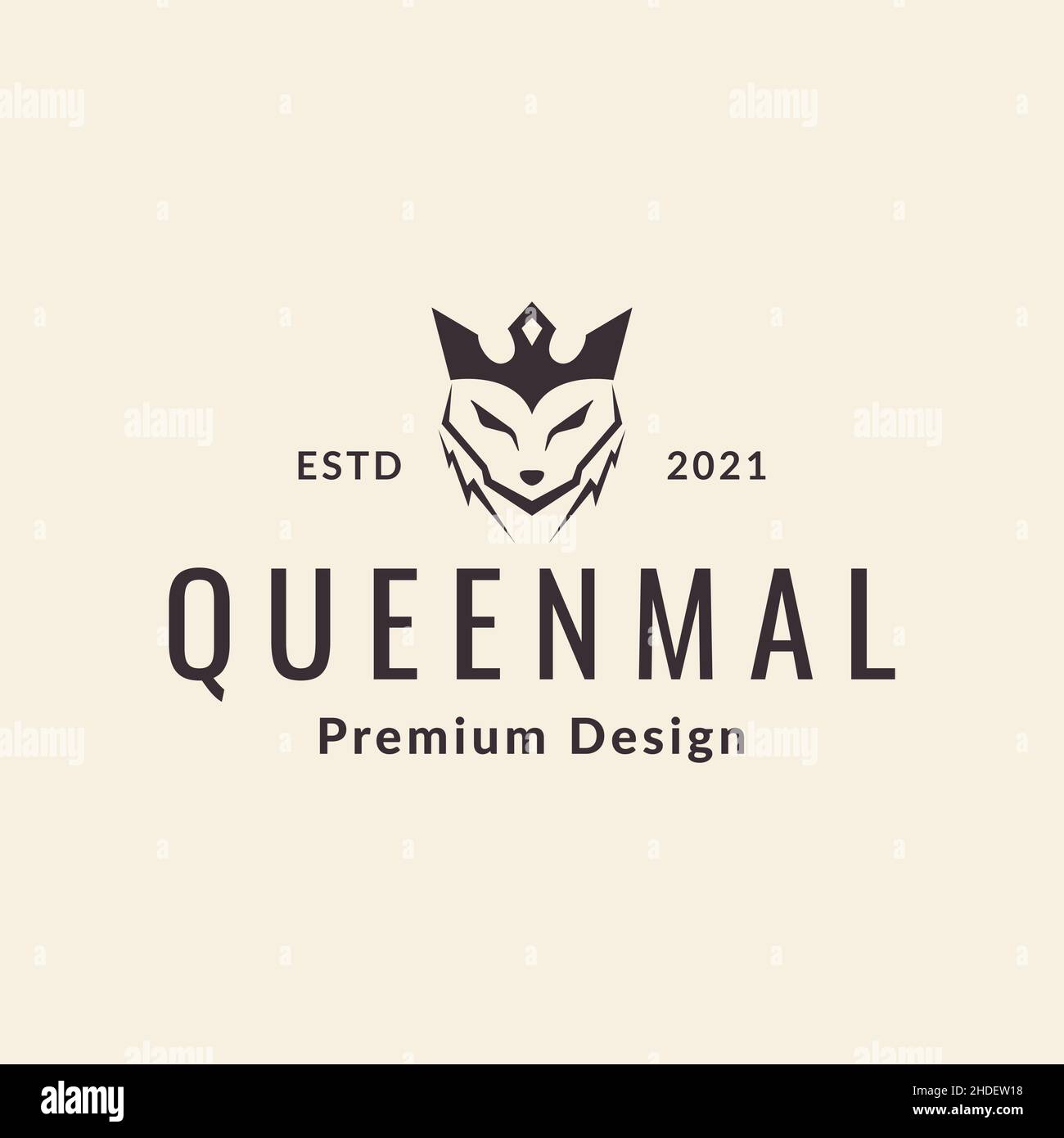 head wolf with crown hipster logo design vector graphic symbol icon ...