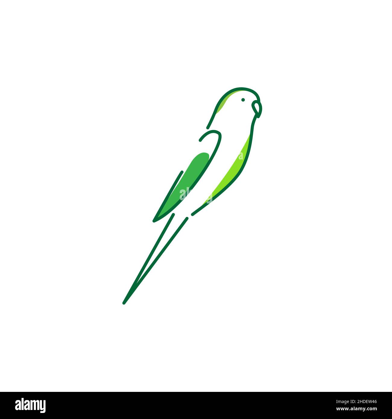 line art abstract bird green parakeet logo design vector graphic symbol ...