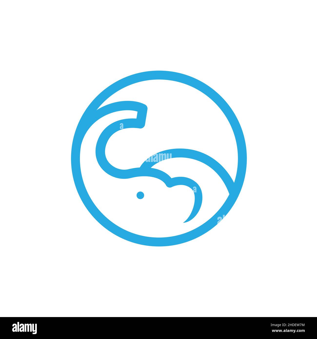 circle with elephant blue logo design vector graphic symbol icon ...