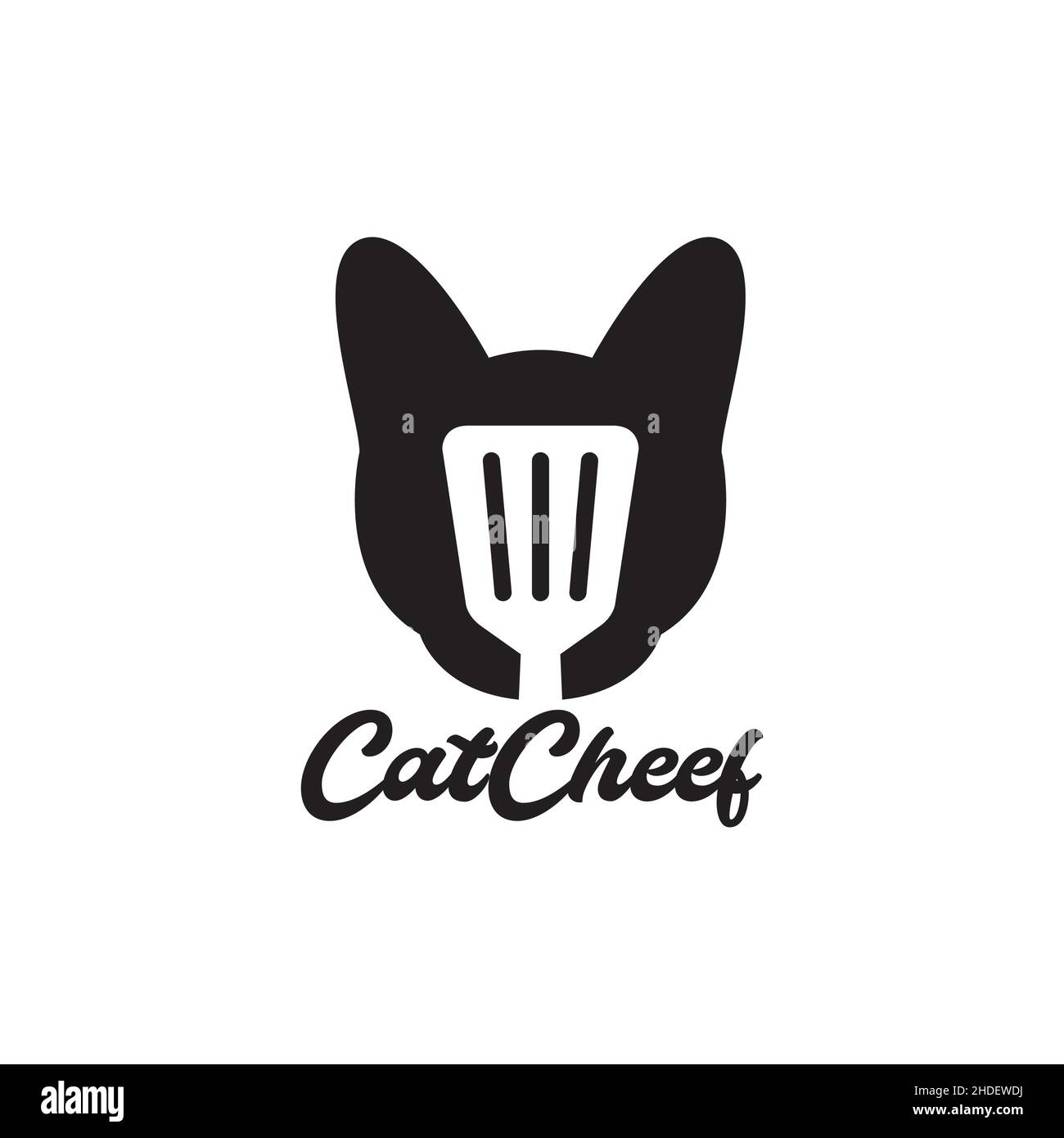 cat chef with spatula logo design vector graphic symbol icon ...