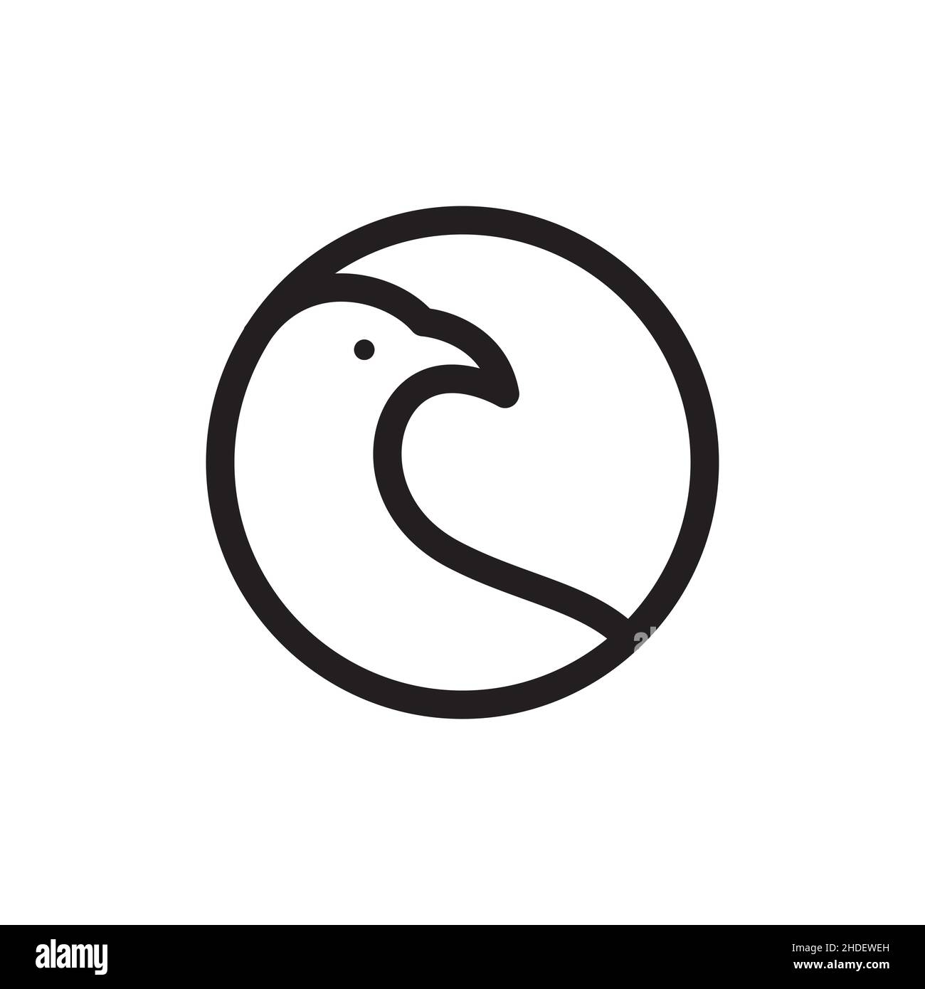 circle geometric with dove line logo design vector graphic symbol icon ...