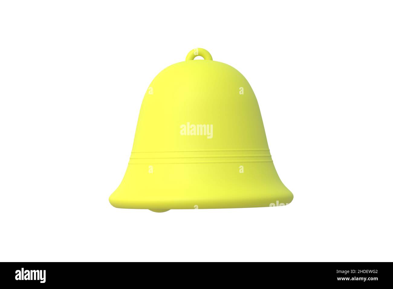 Old bell of yellow color isolated on white background. 3d render Stock ...