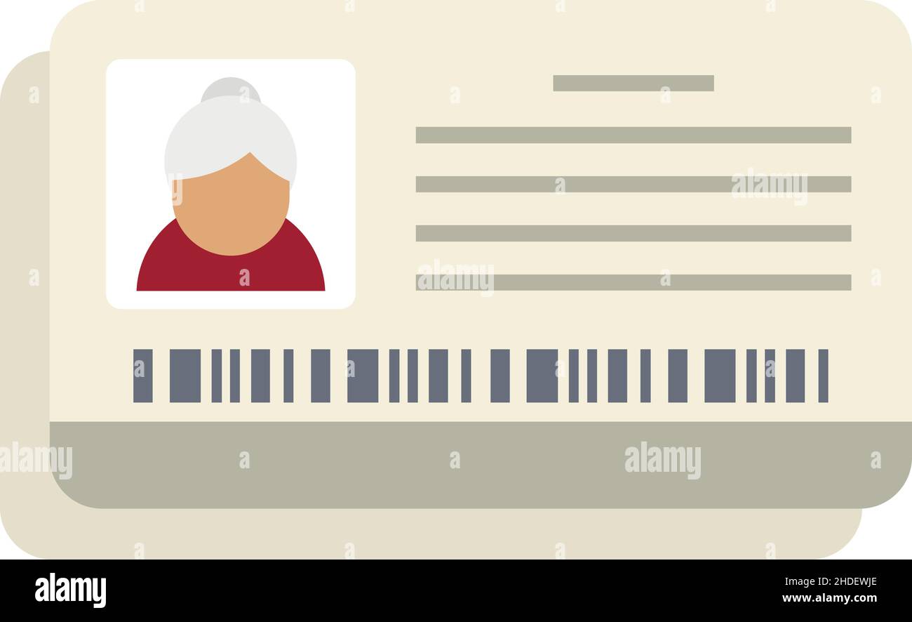 Retirement id card icon. Flat illustration of Retirement id card vector ...