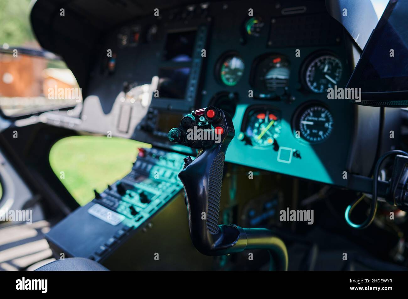 Old helicopter control knob Mi-8 control stick Stock Photo - Alamy