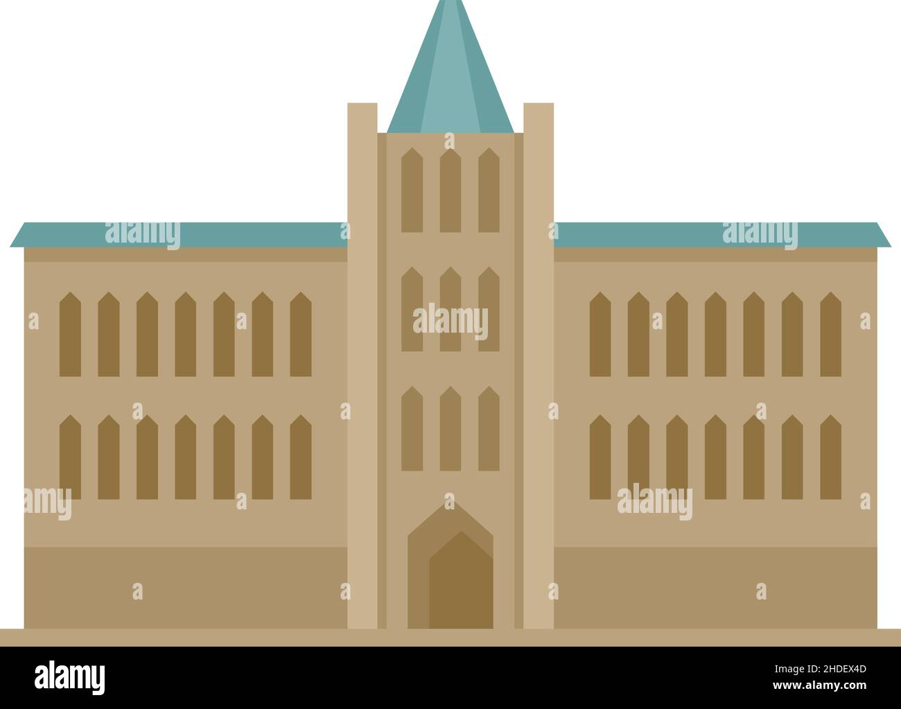 Parliament facade icon. Flat illustration of Parliament facade vector ...