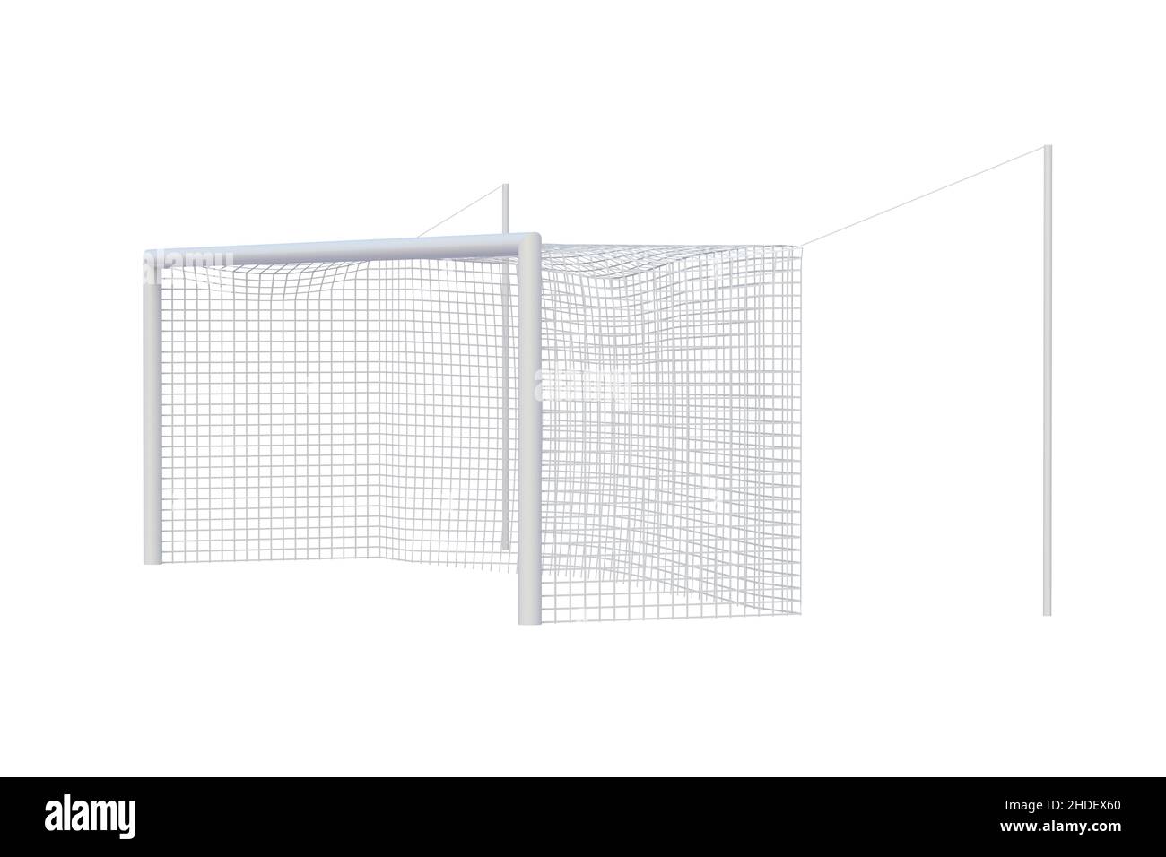 Soccer goals with net isolated on white background. 3d render Stock ...