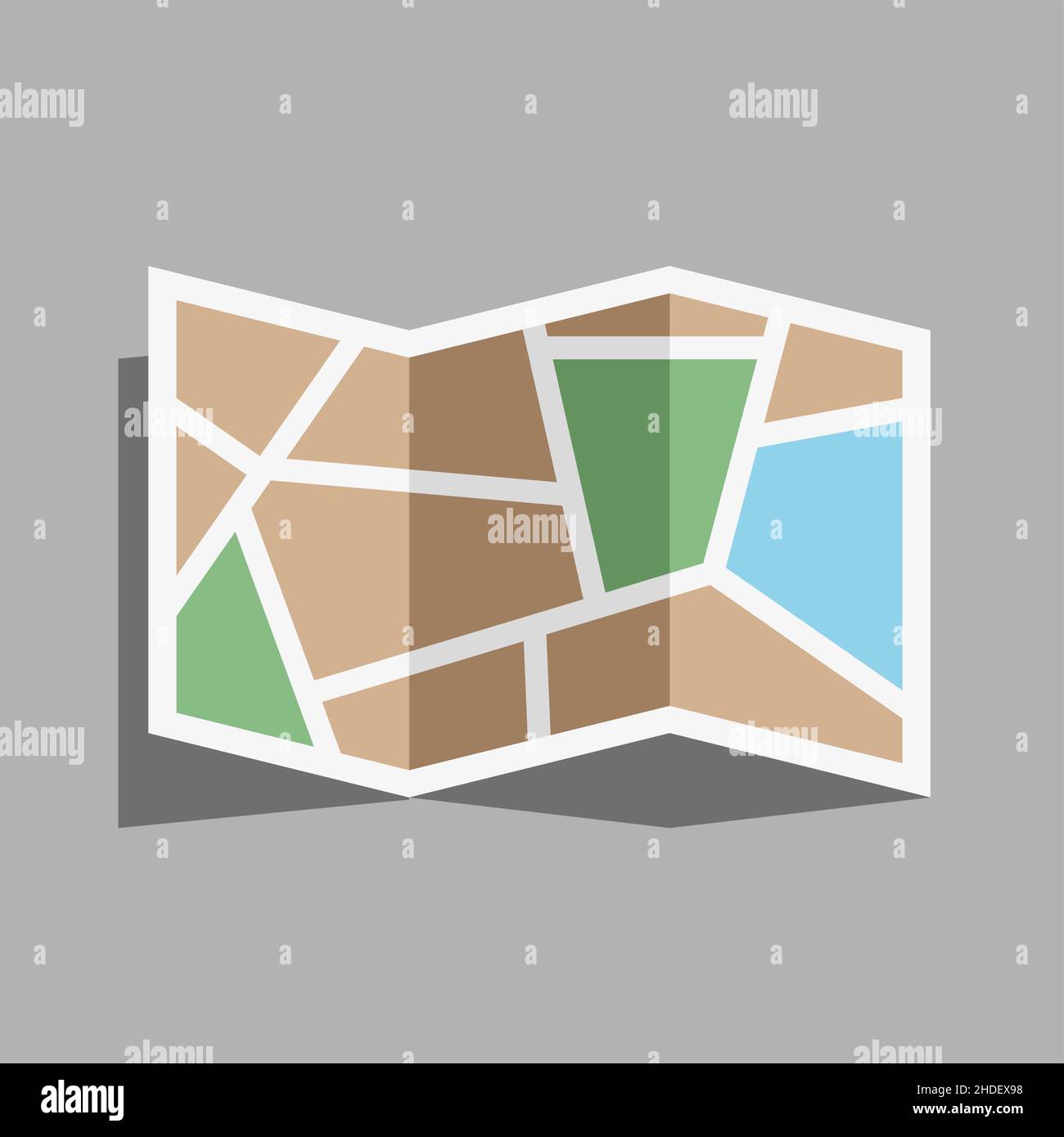 Vector flat design icon of a map with shadows Stock Vector Image & Art ...