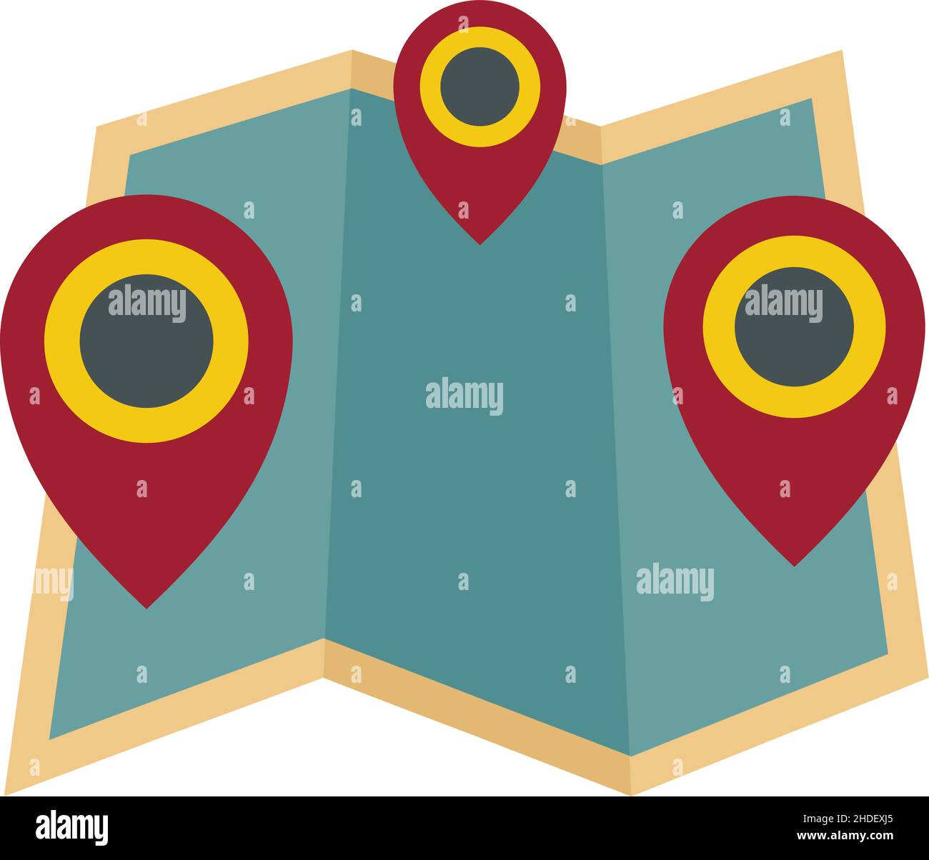 Map sightseeing icon. Flat illustration of Map sightseeing vector icon ...