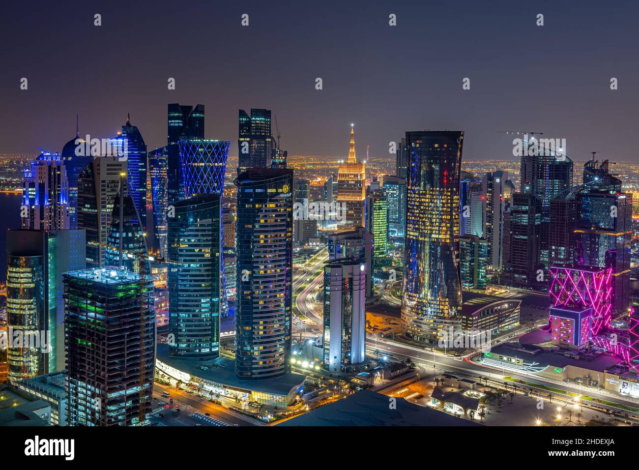 Beautiful aerial view of west bay Doha Skyline Stock Photo - Alamy