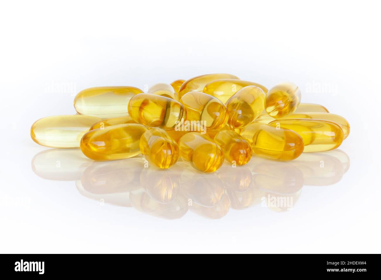 Omega 3 supplements isolated on a white background Stock Photo - Alamy