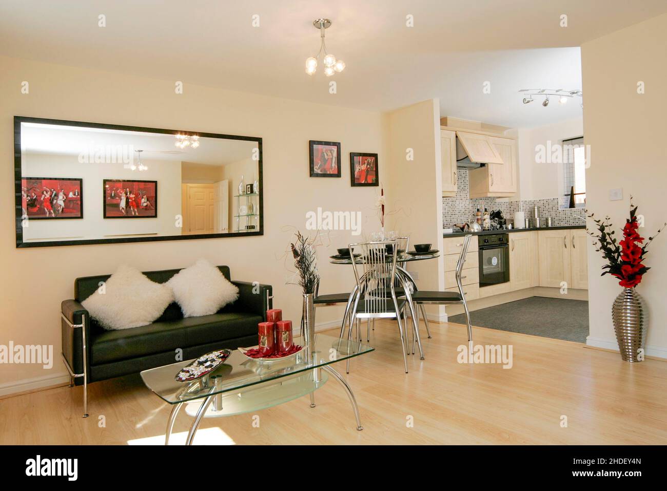 Modern new build flat apartment,open plan, living dining kitchen ...