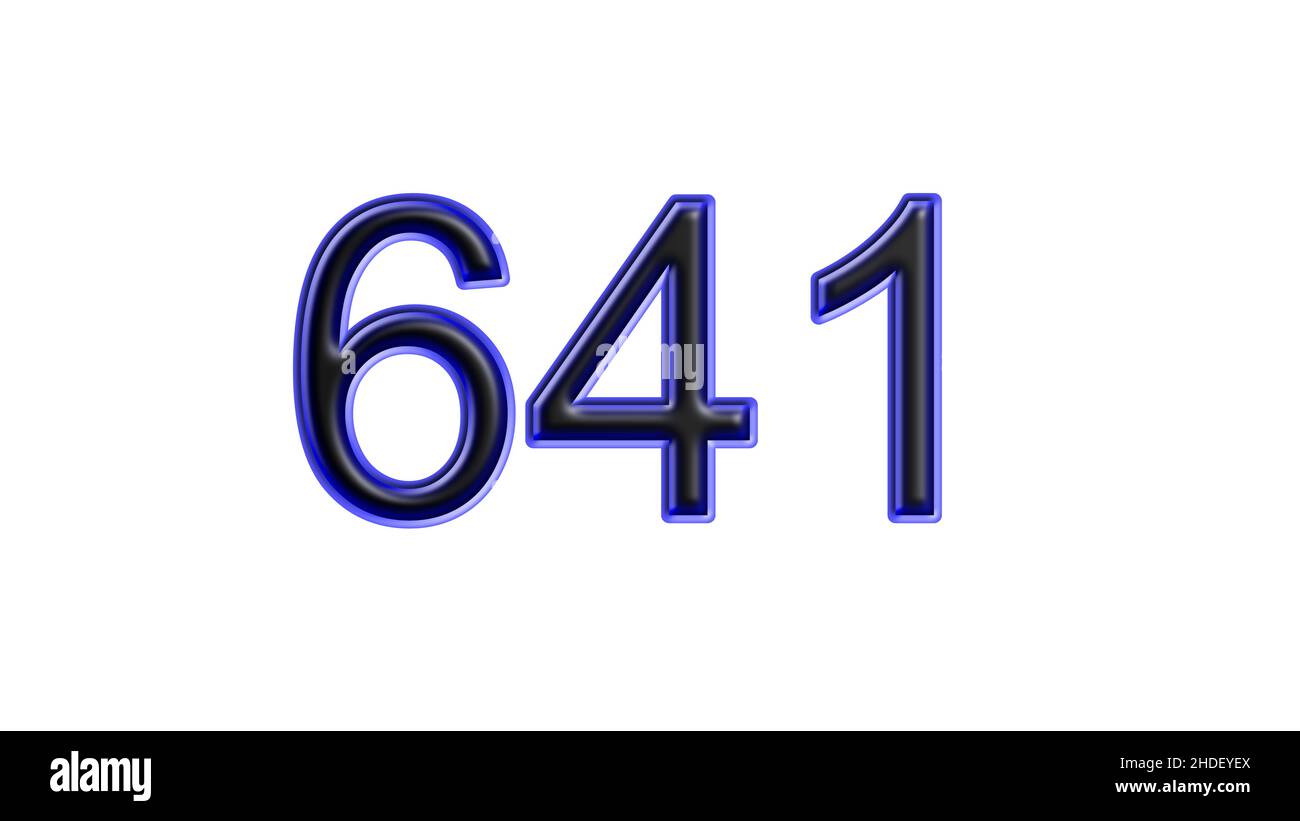 blue 641 number 3d effect white background Stock Photo - Alamy
