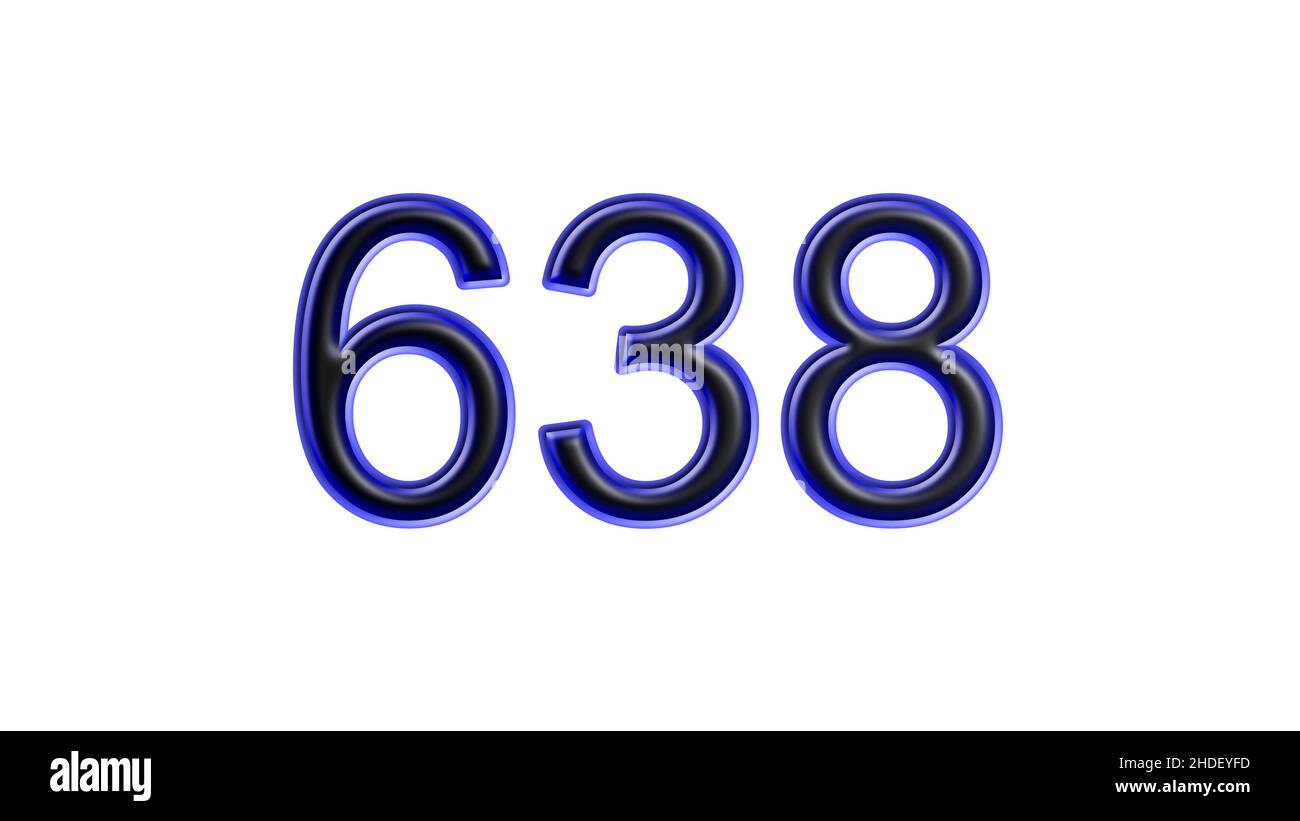 blue 638 number 3d effect white background Stock Photo - Alamy