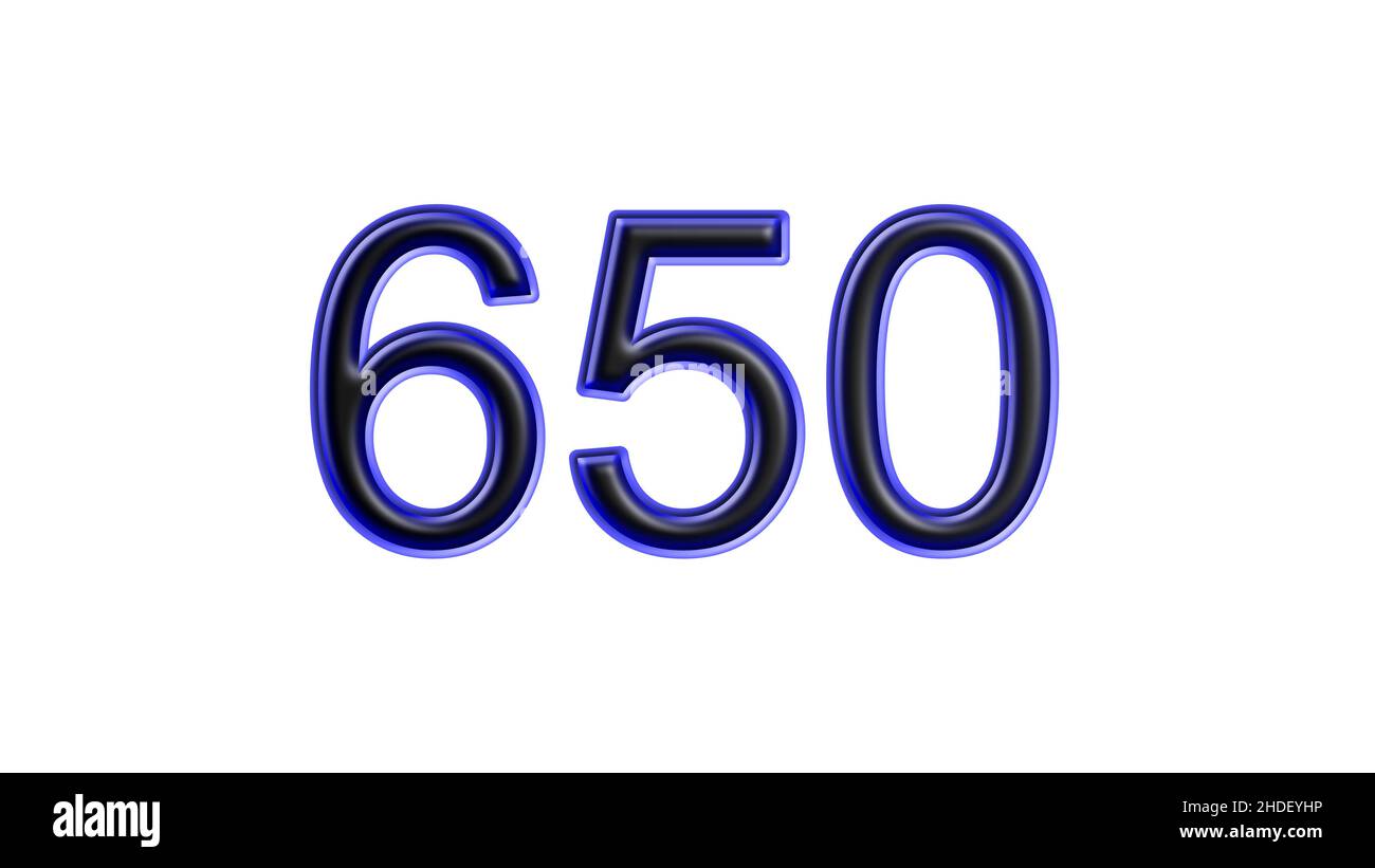 blue 650 number 3d effect white background Stock Photo - Alamy