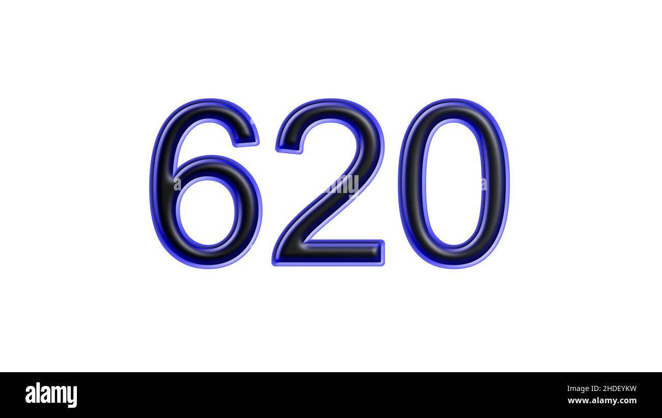 blue 620 number 3d effect white background Stock Photo - Alamy