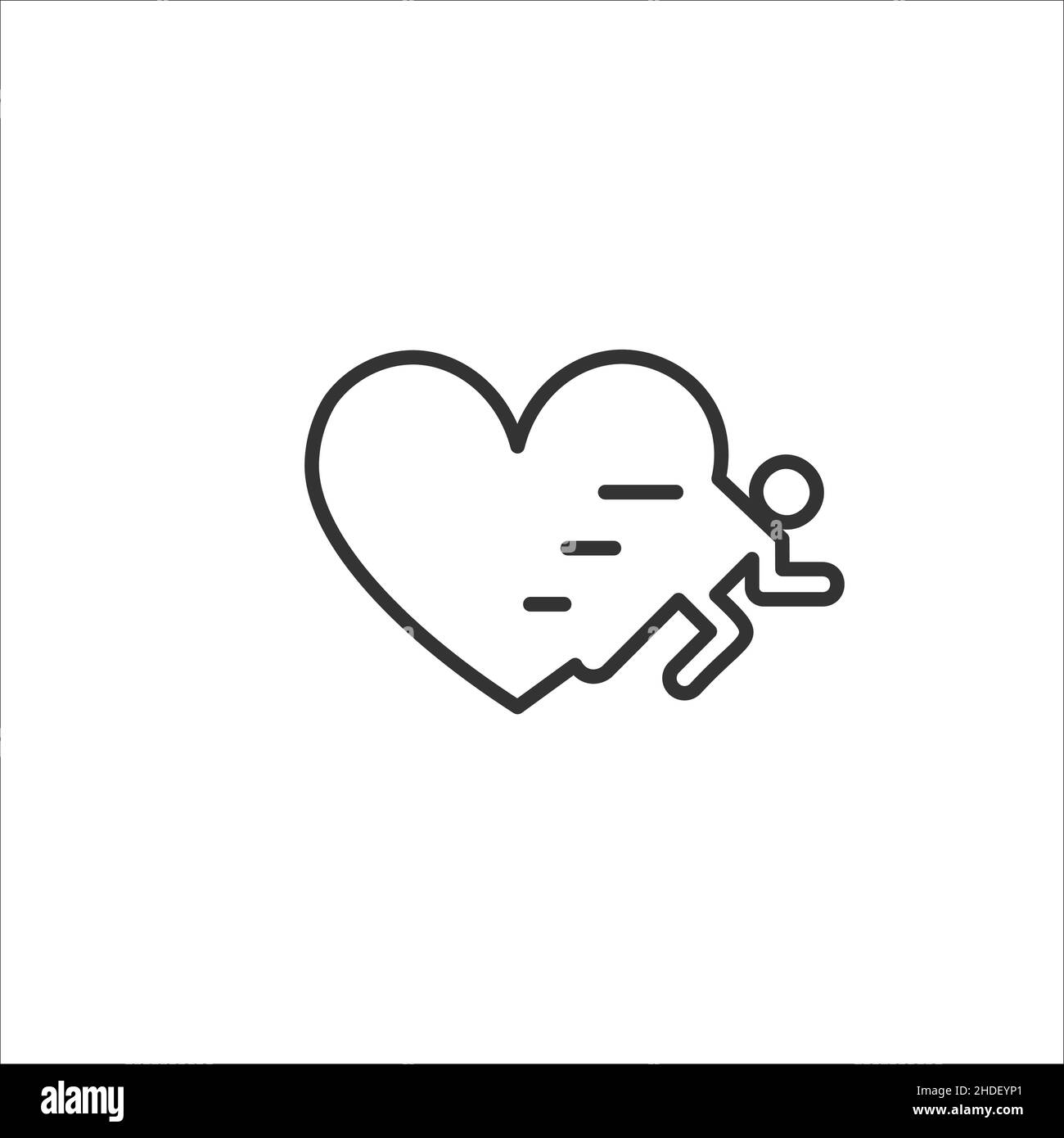 Healthy linear running Heart, healthier cardiology. Editable stroke ...