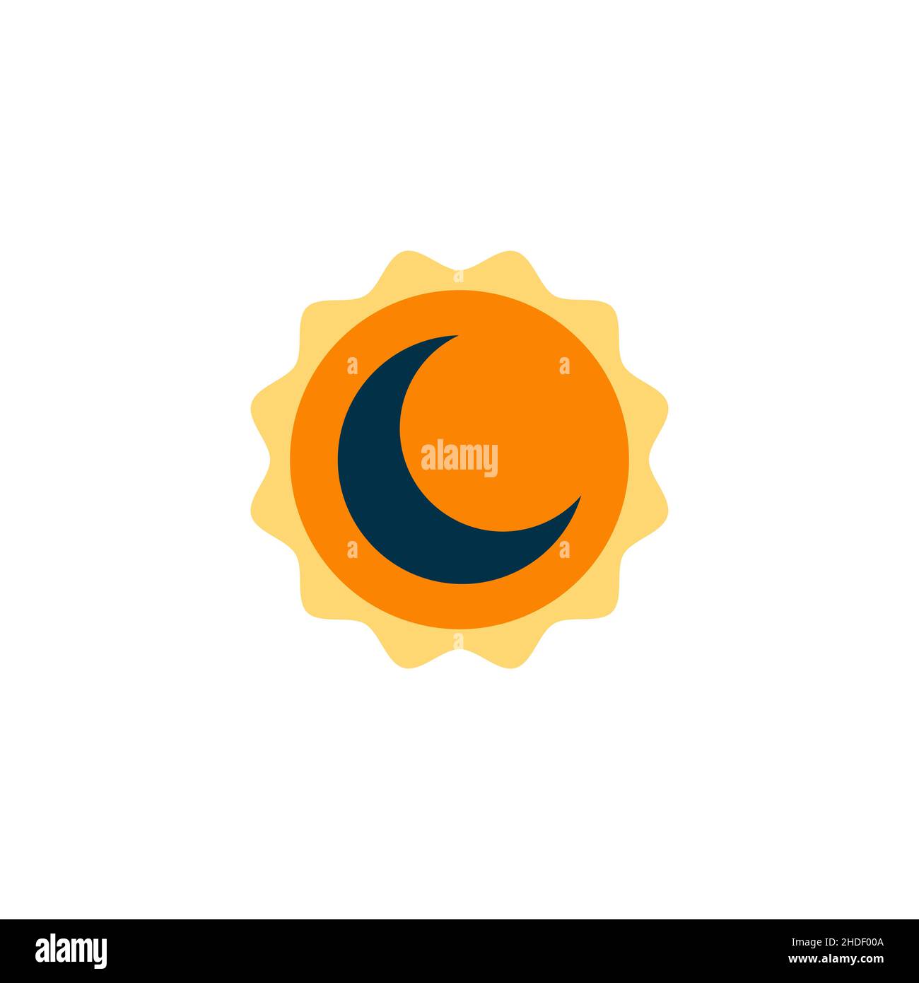 Sun and moon flat icon. Vector logo for web design, mobile and ...