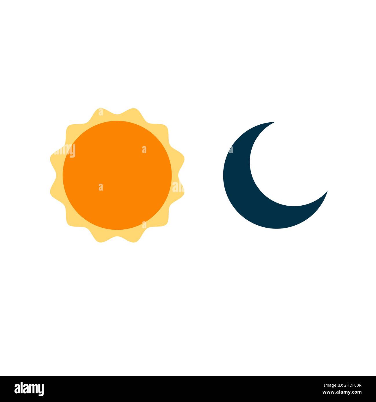 Sun and moon flat icon. Vector logo for web design, mobile and ...
