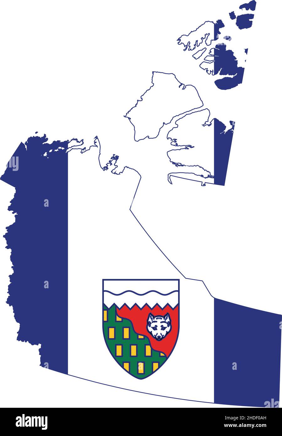 Flat vector administrative flag map of the Canadian territory of ...