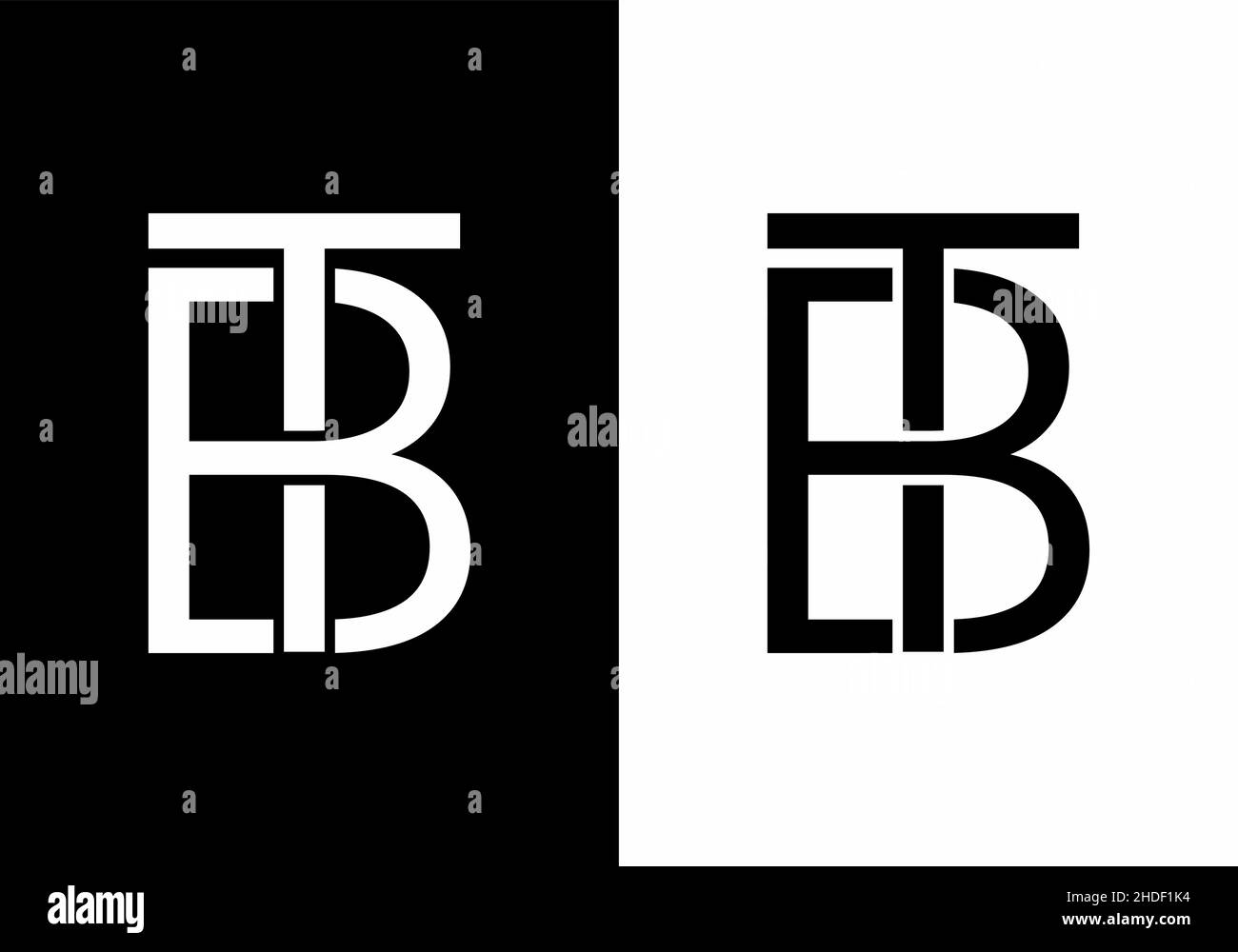 T b initial logo Black and White Stock Photos & Images - Alamy