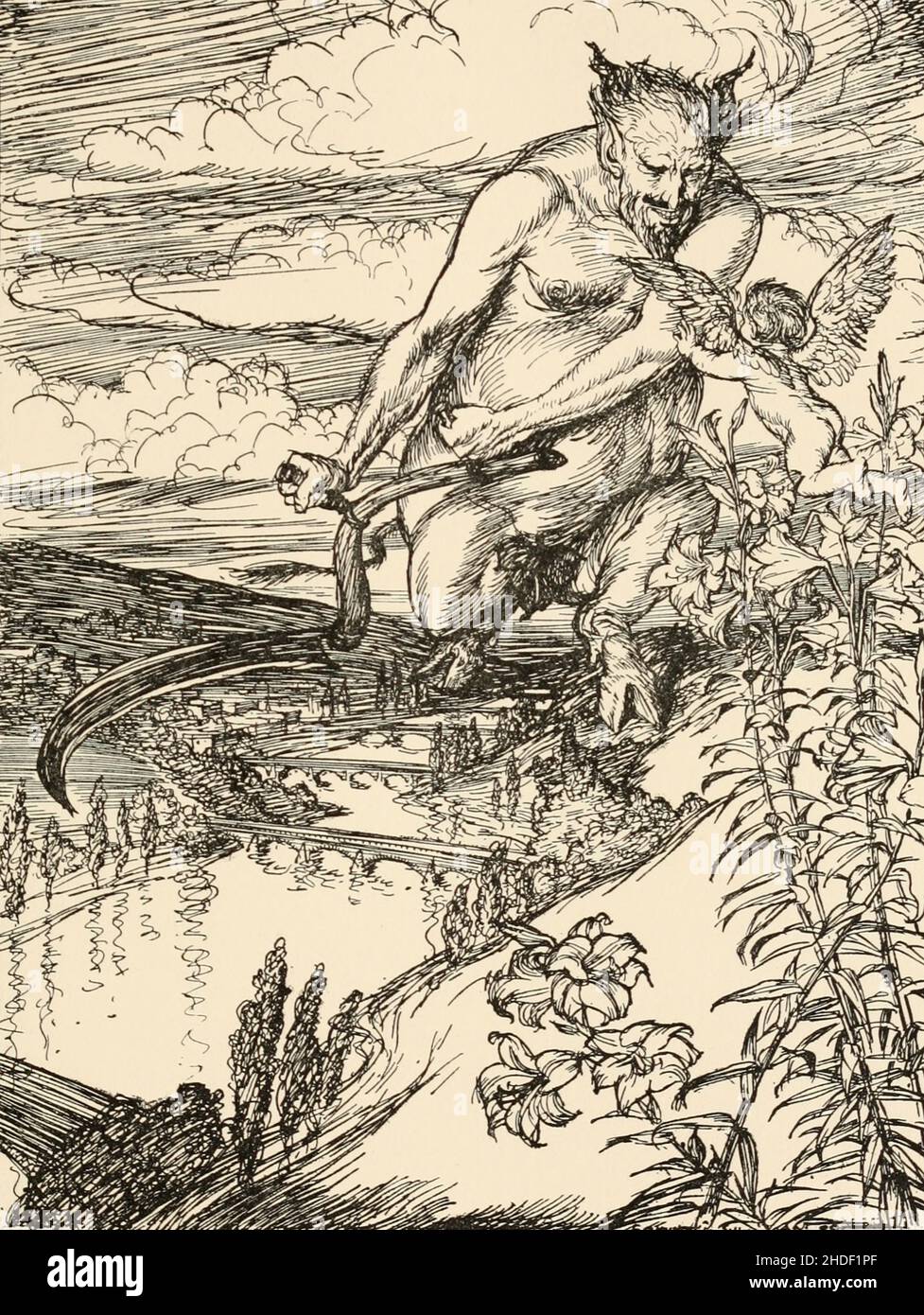 Medieval etching art Stock Photo - Alamy