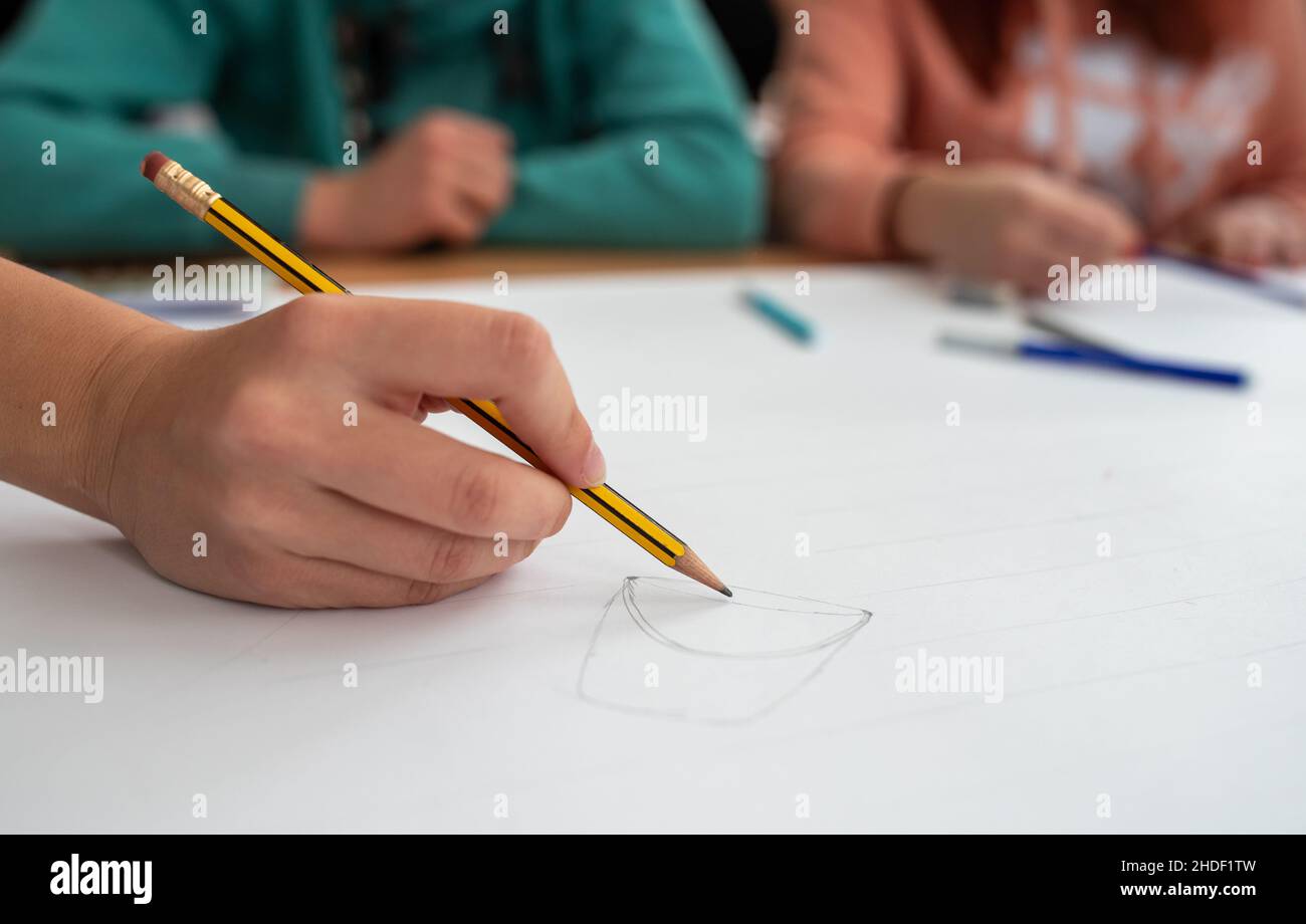 Student students pupil drawing hi-res stock photography and images - Alamy
