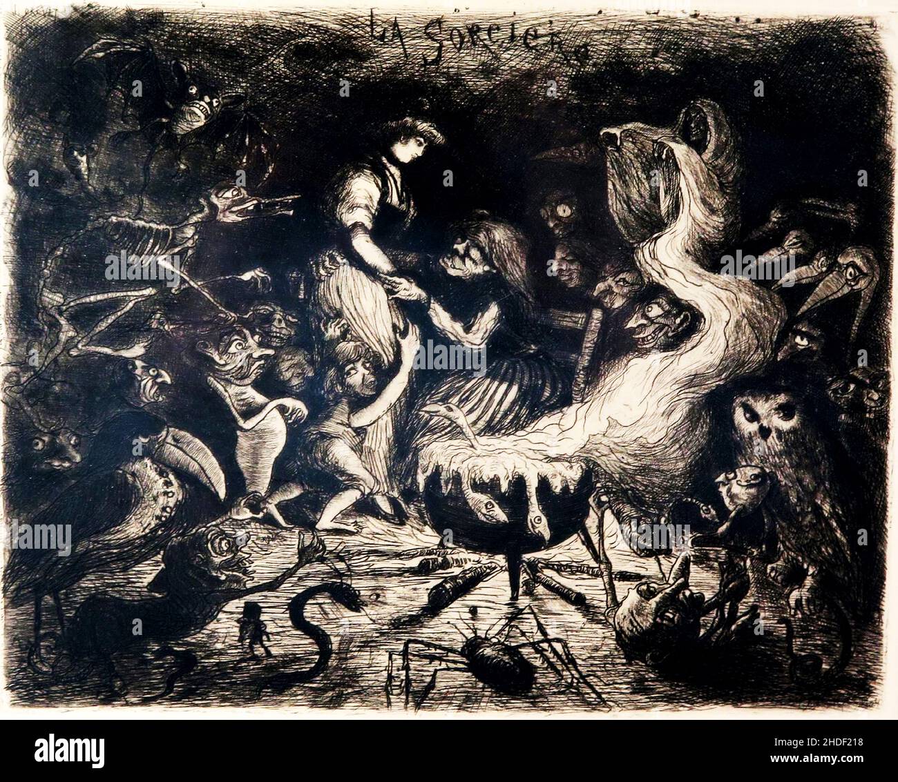 Medieval etching art Stock Photo - Alamy