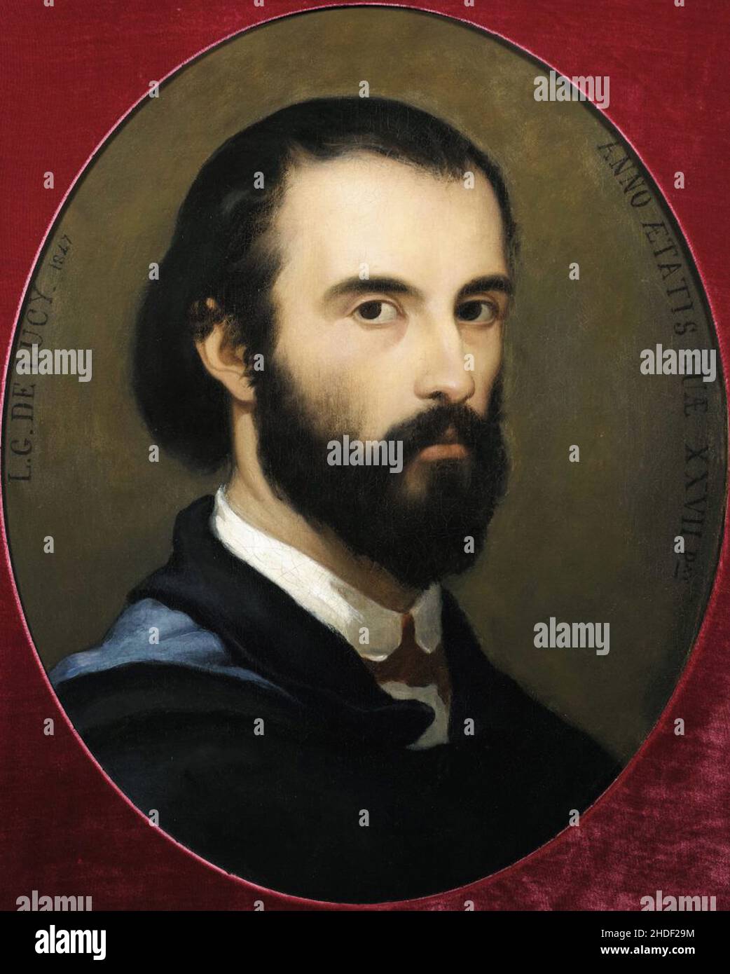 victorian era man painted portrait Stock Photo - Alamy