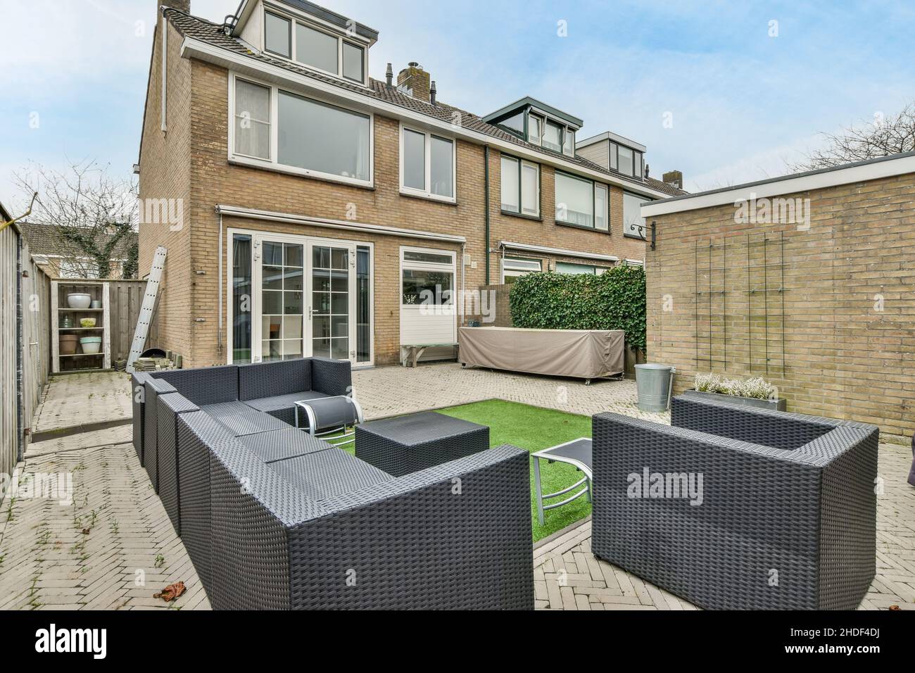 View of the beautiful veranda of the house Stock Photo - Alamy